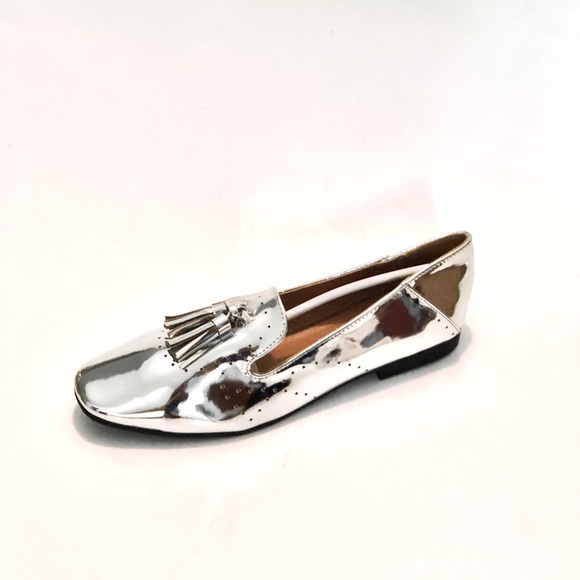 Shoes | Metallic Silver Loafer | Poshmark